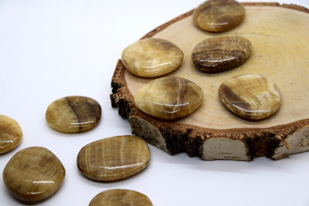 Aragonite Honey Brown Palm Stone Balancing Heavenly Stone Zest for Life ...