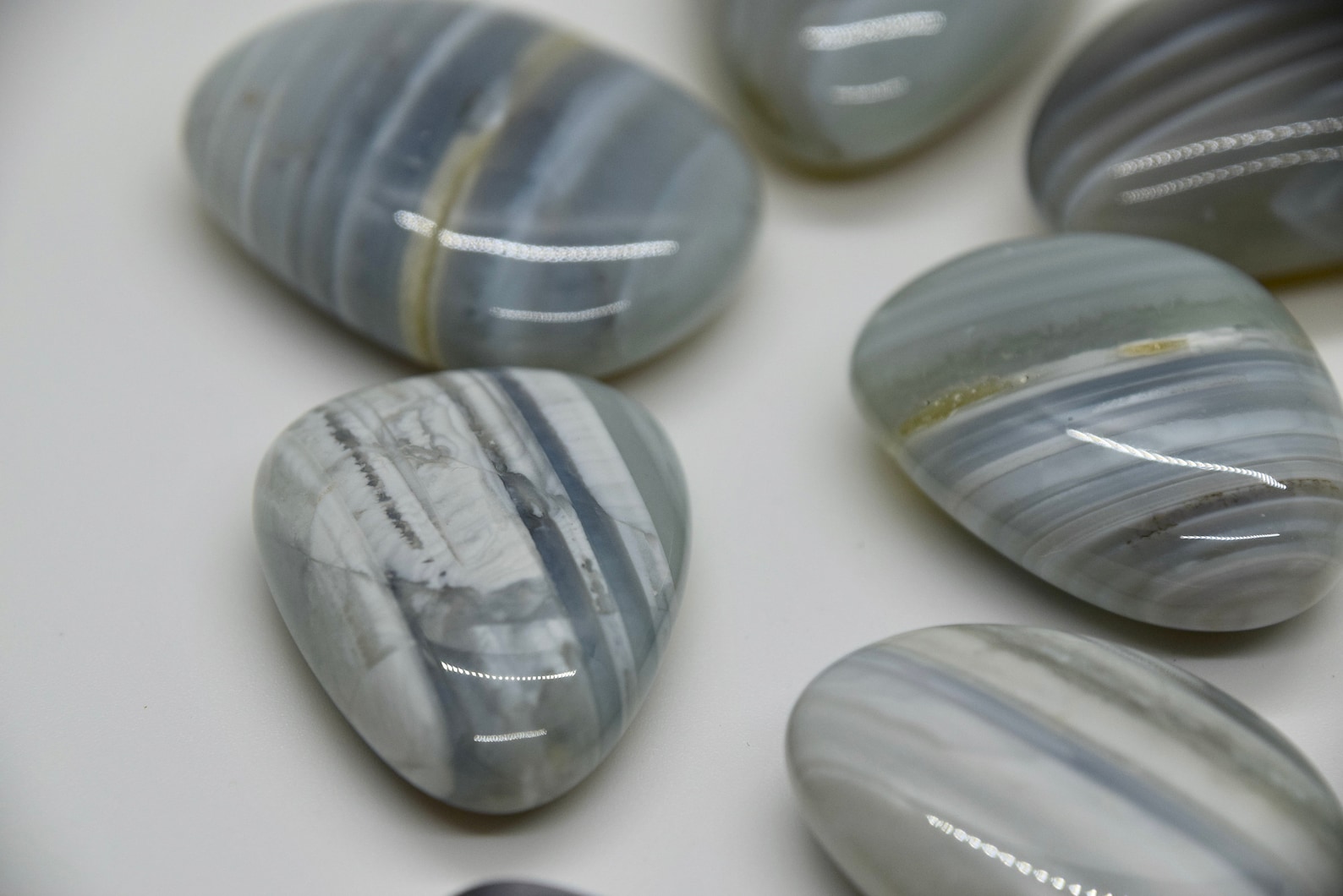 Agate Striped White Grey Stone Healing Stone Gemstone | Etsy