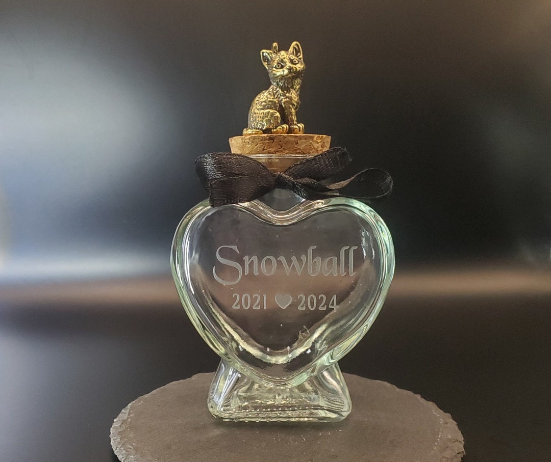 Cat Hair/ash/fur Memorial Keepsake Fur Keepsake Bottle Personalized Pet ...