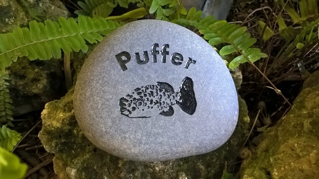 PUFFER Fish MEMORIAL STONE | Personalized Puffer Memorial Stone | Pet ...