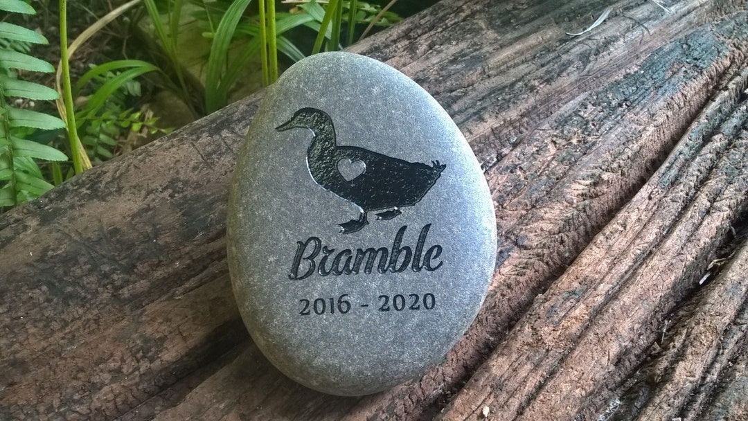 Personalized Duck Memorial Stone: Hand-engraved Pet Loss Remembrance ...