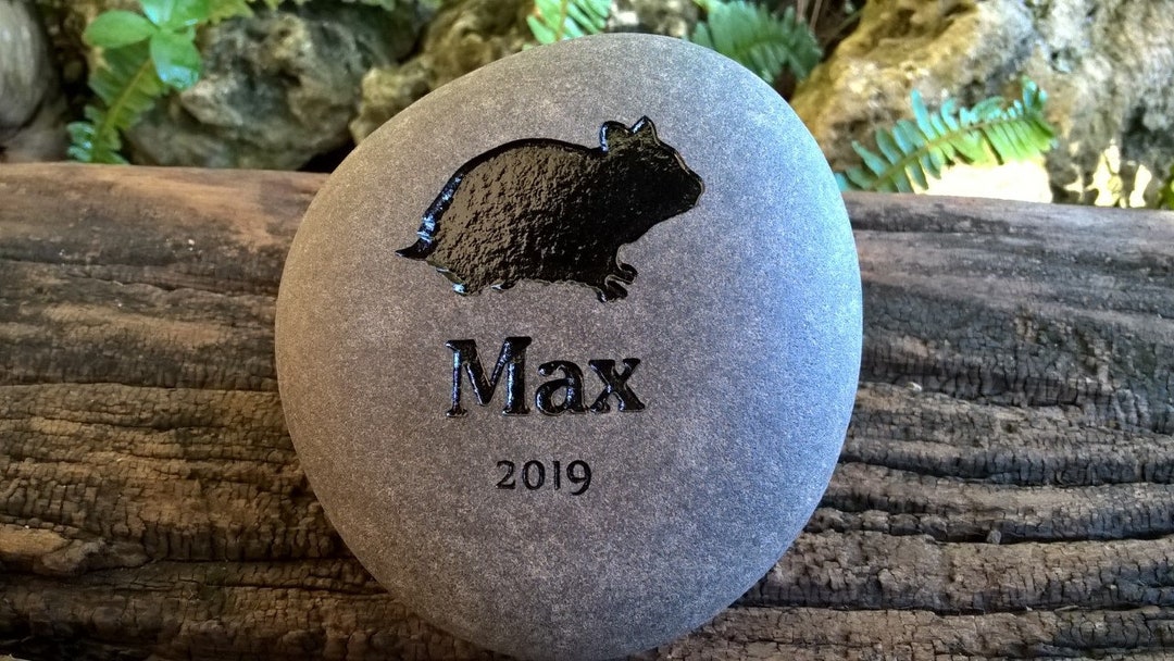 HAMSTER Memorial Stone 3 small Custom Engraved Stone With Your Choice ...