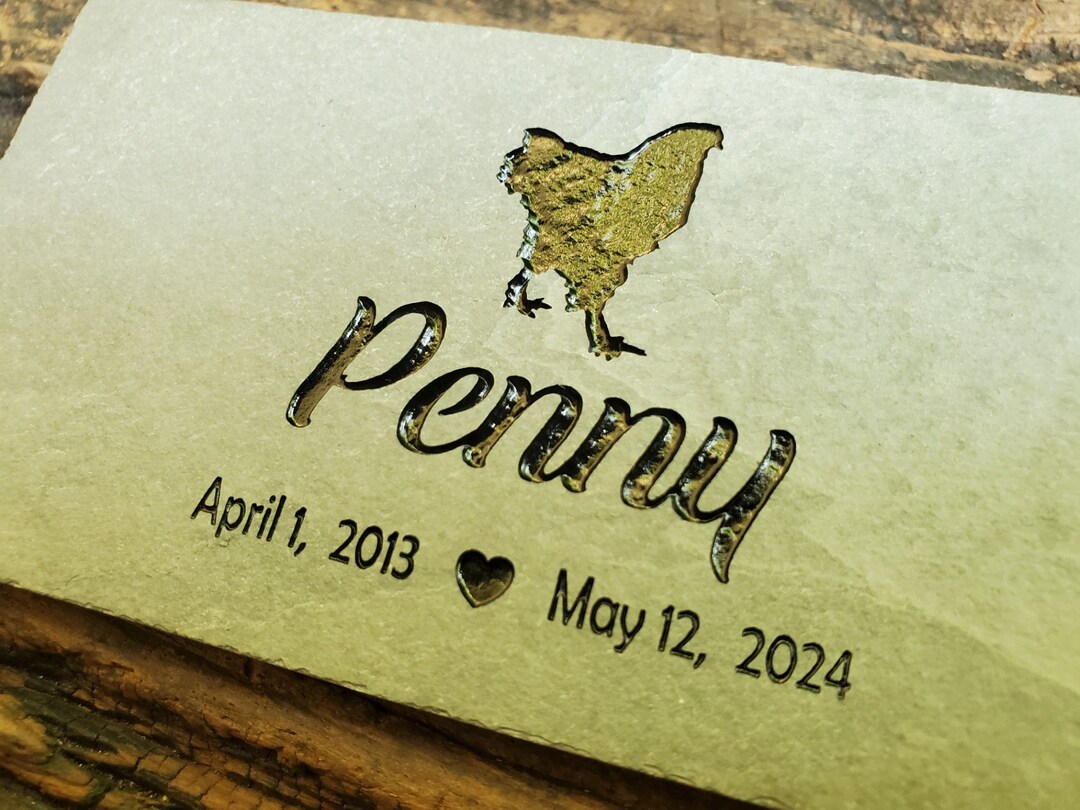 Custom Engraved Chicken Brahma Hen Memorial Stone: Hand-cut Remembrance ...