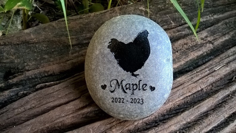 Personalized Chicken Memorial Stone: Hand-engraved Natural Remembrance ...
