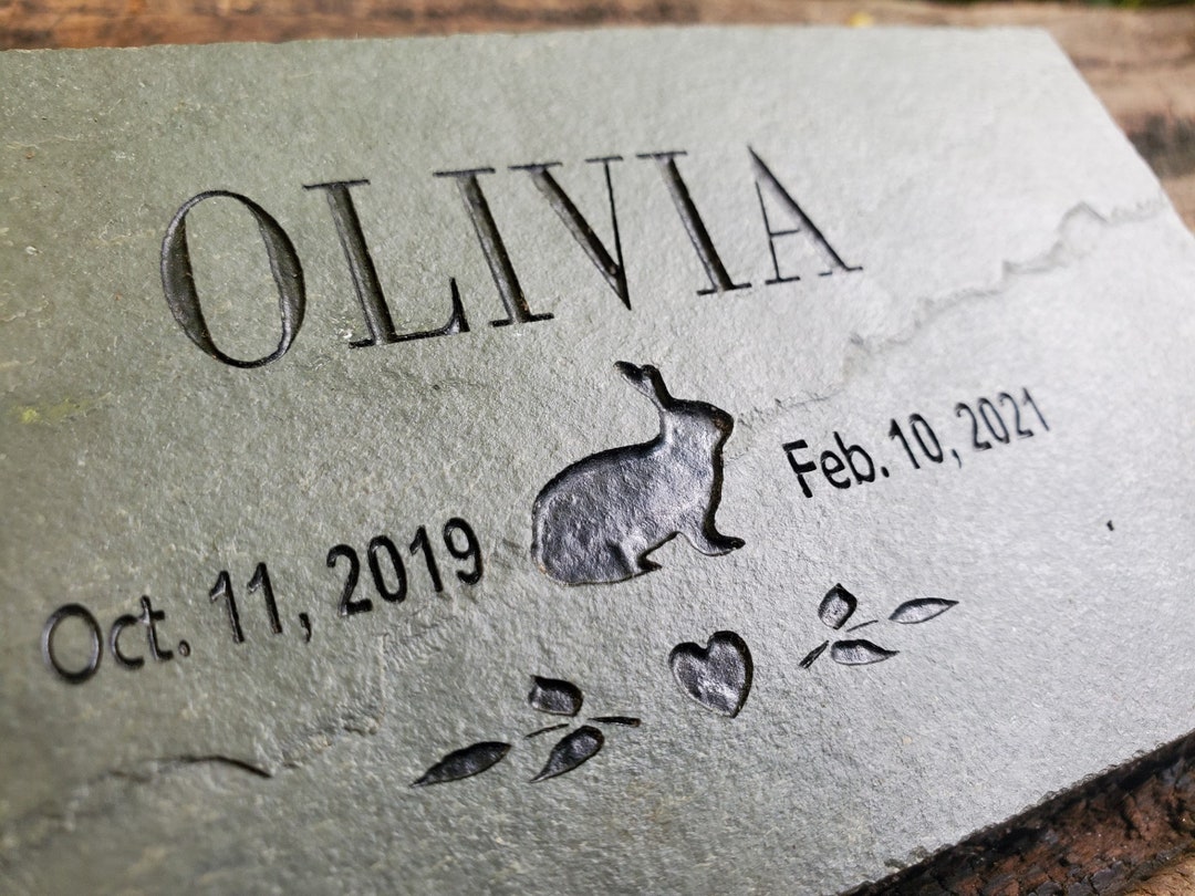RABBIT Memorial Stone | 6"x3" Rabbit Engraved Stone | Rabbit ...