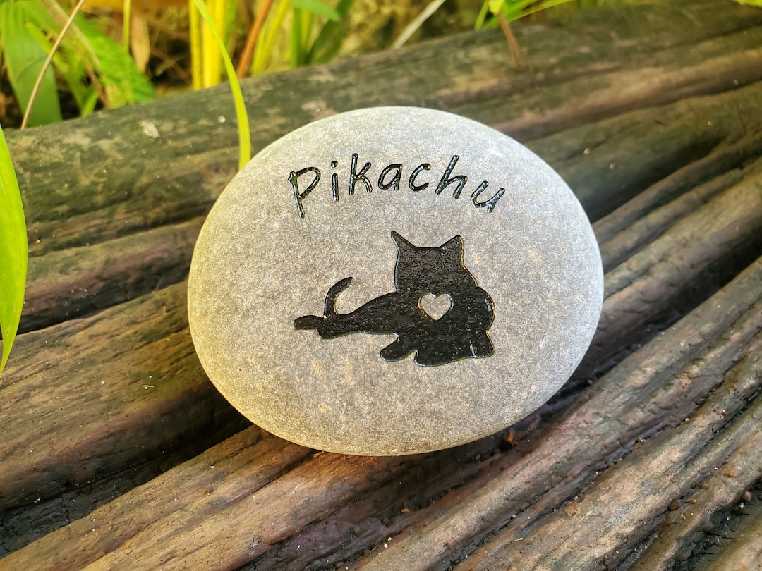 CAT Memorial Stone 3 small Custom Engraved Stone With Your Choice of ...