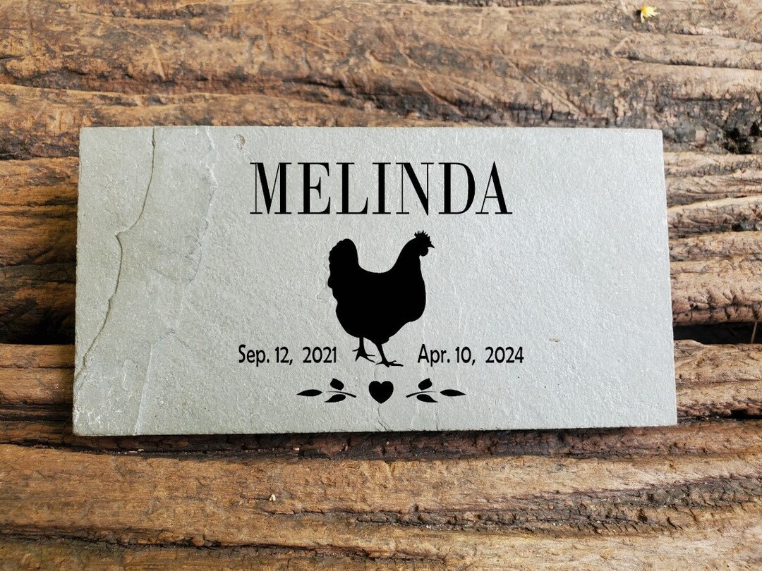 Custom Engraved Chicken Hen Memorial Stone: Hand-cut Remembrance Plaque ...