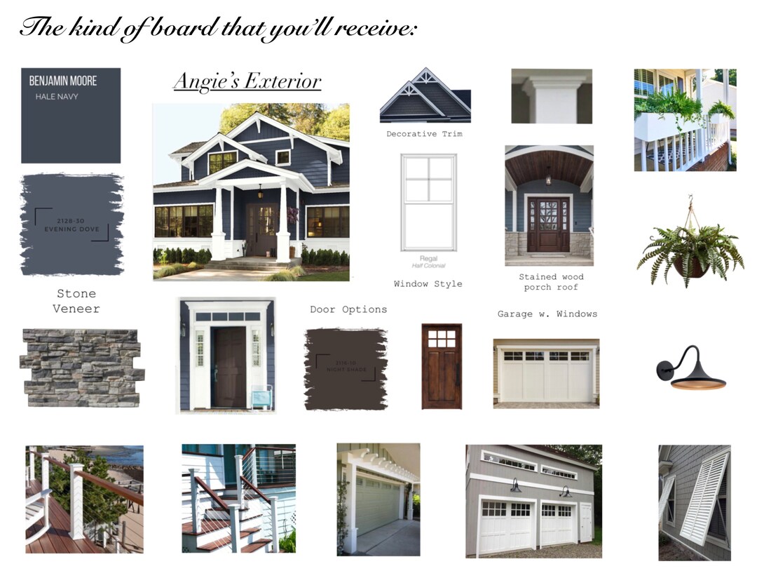 Exterior Design Curb Appeal Concept Board- (rendering/ Sourcing is NOT ...