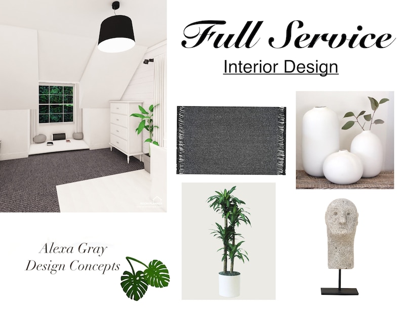 Interior Design Full Service- (rendering + Mood Board & Shopping List ...