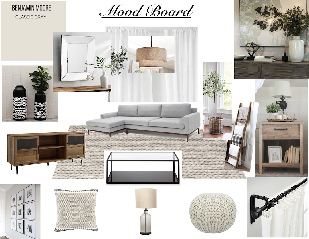 Interior Design Service, (custom Mood Board)- Virtual Design - Etsy