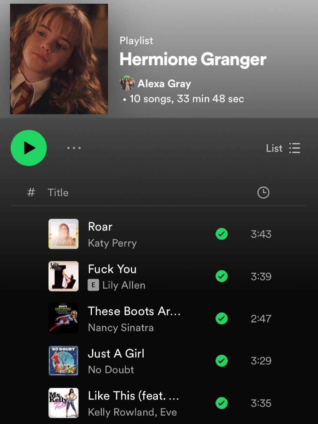 Custom Playlist- 10 Songs (based on a Topic, an Emotion, Character or ...