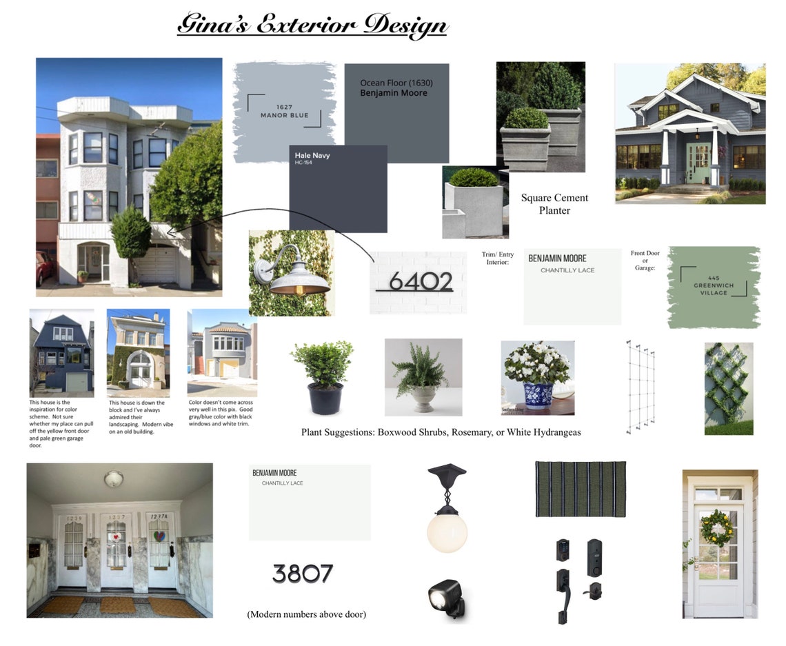 Exterior Design Curb Appeal Concept Board rendering/ Sourcing is NOT ...