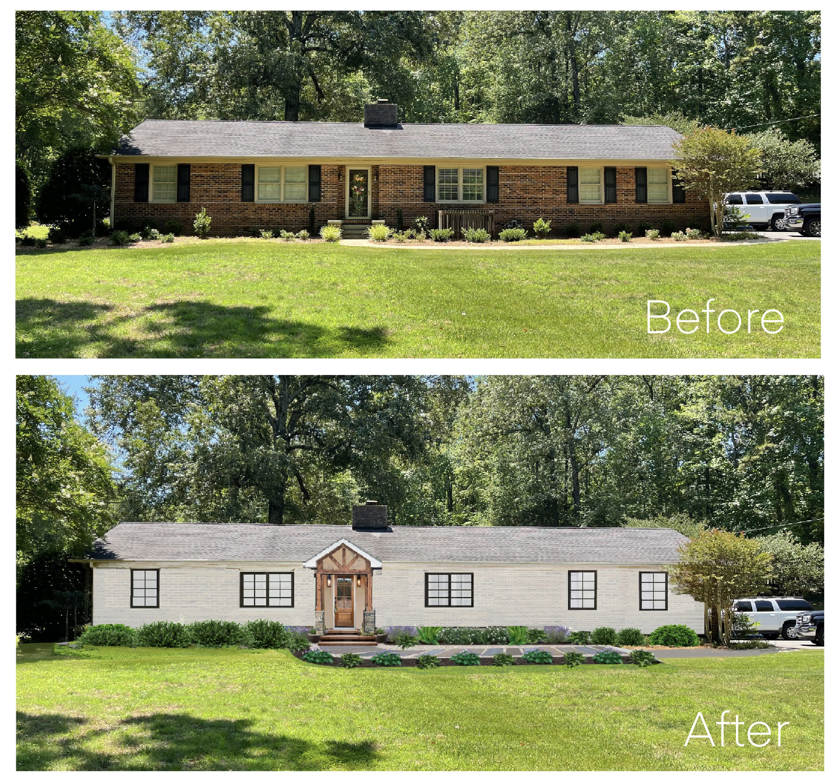 Home Exterior Before And After Photoshopped Renders This House Is Lit
