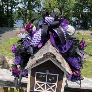 Skull Mailbox Swag, Gothic Mailbox Garland, Purple and Black Skull ...