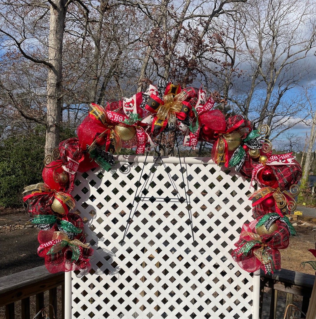 Santa Holiday Garland, Santa Christmas Garland, Santa Garland for ...