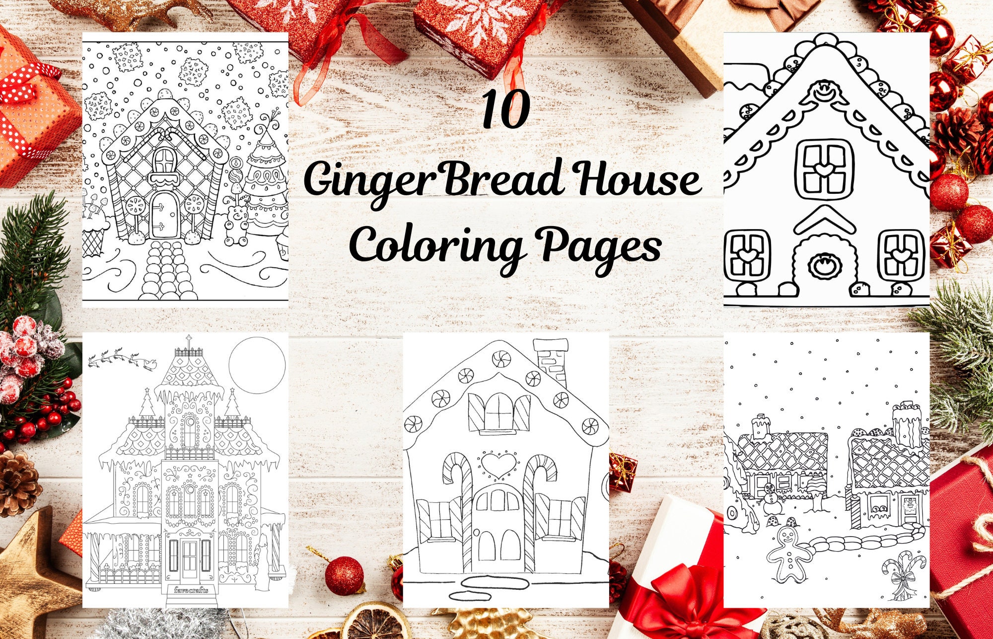 Blank Gingerbread House Coloring Pages