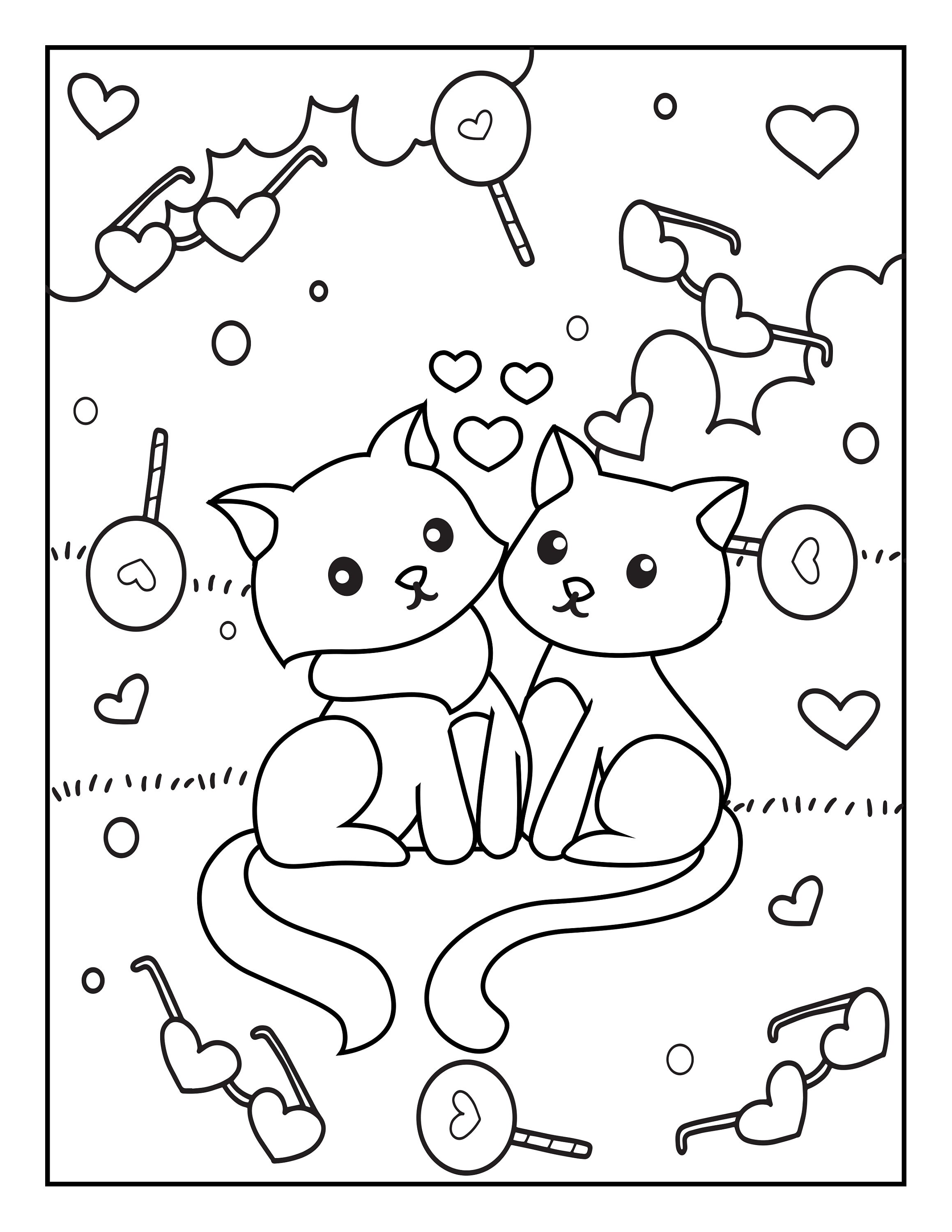 25 Valentine's Day Animal-themed Coloring Pages - Etsy
