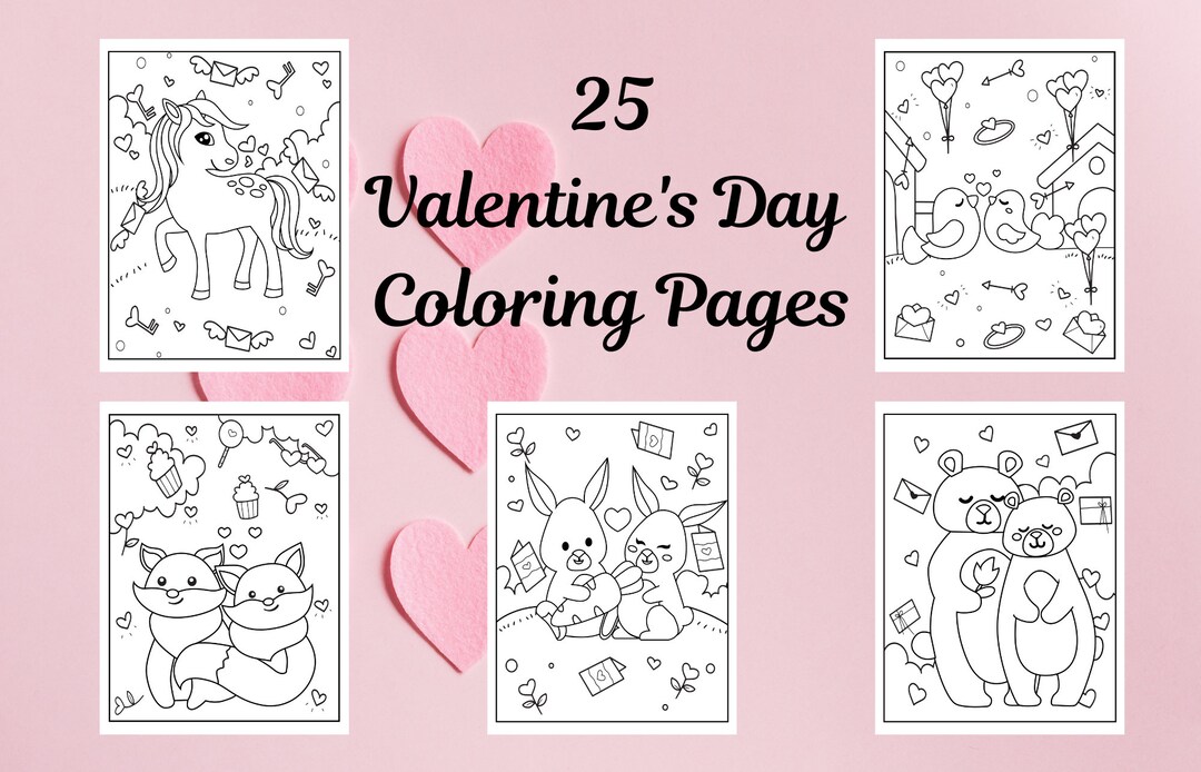 25 Valentine's Day Animal-themed Coloring Pages! - Etsy