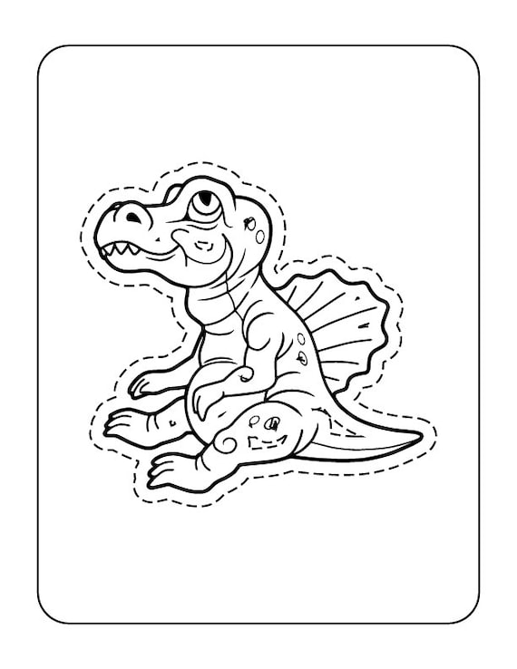 20 Dinosaur Themed Coloring Pages | Etsy