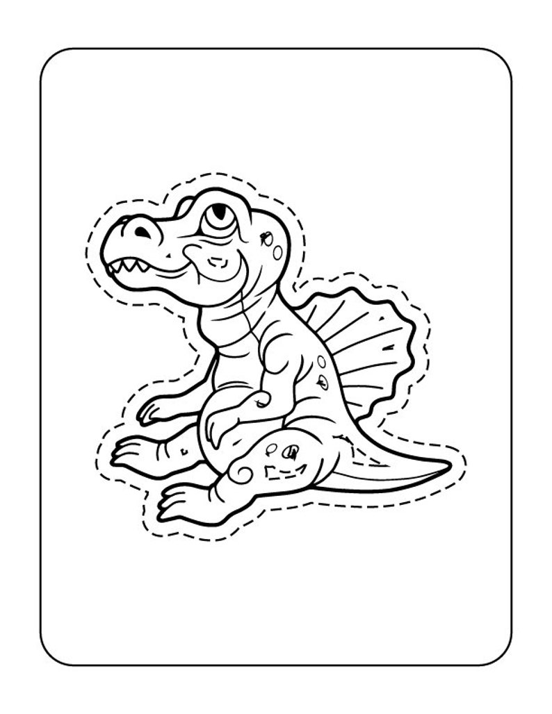 20 Dinosaur Themed Coloring Pages - Etsy