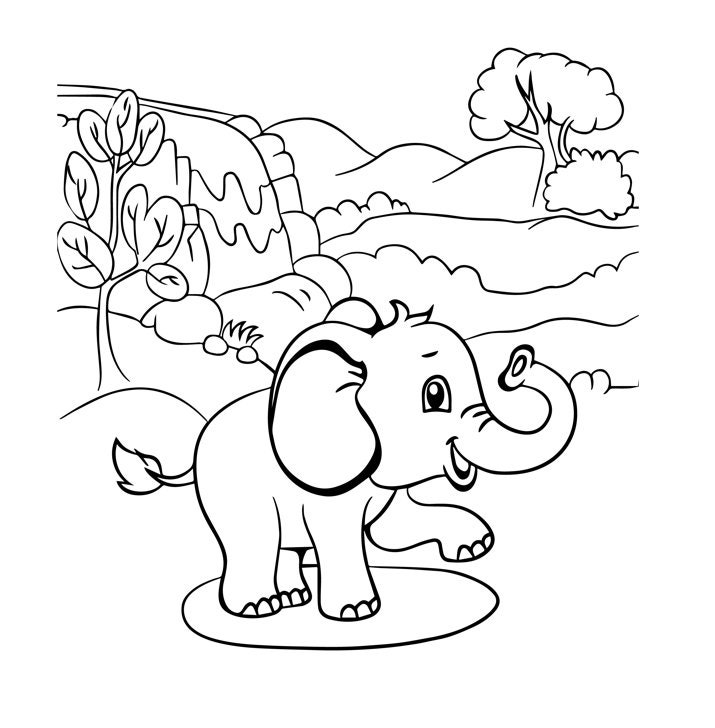 20 Elephant Themed Coloring Pages - Digital Download - Etsy