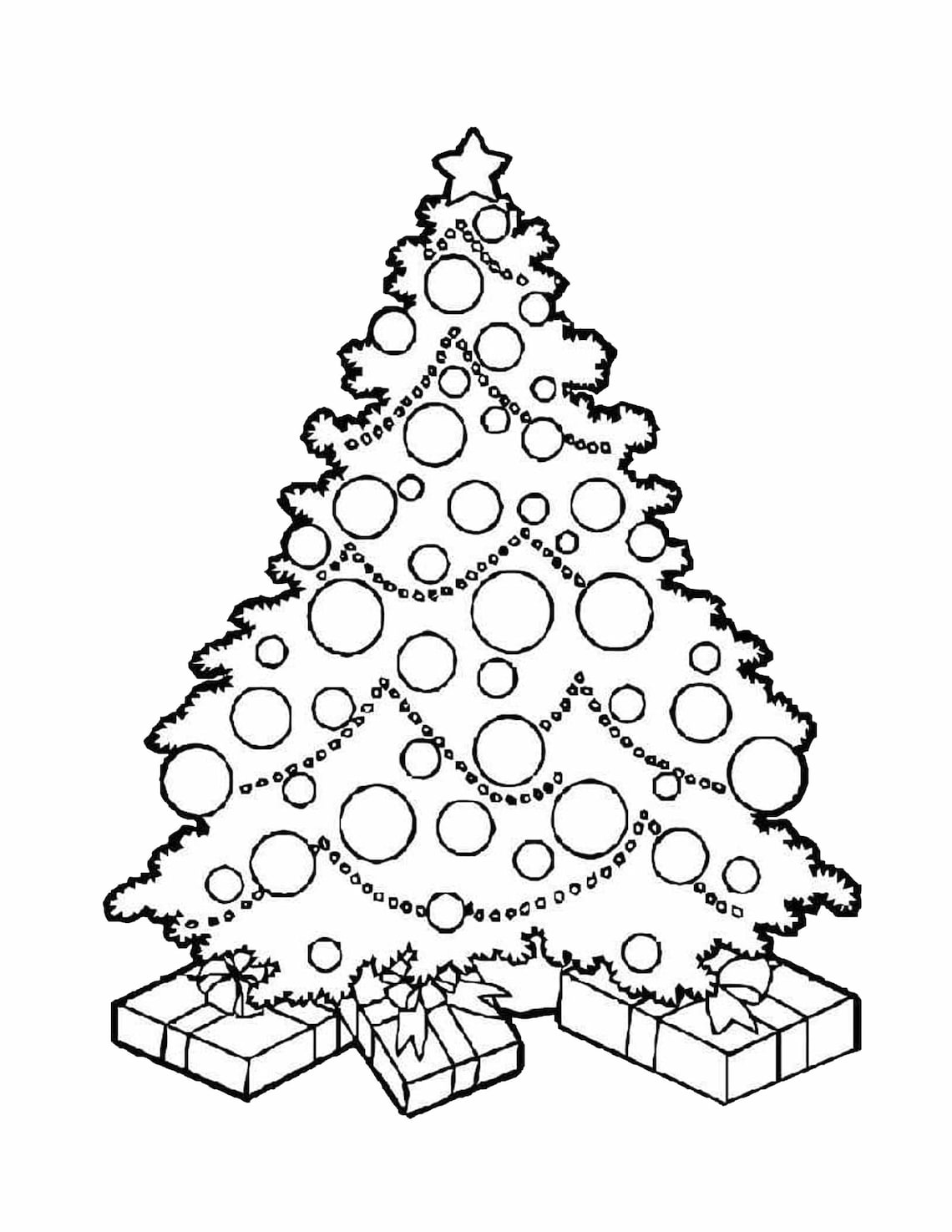 10 Christmas Tree Themed Coloring Pages - Digital Download - Etsy