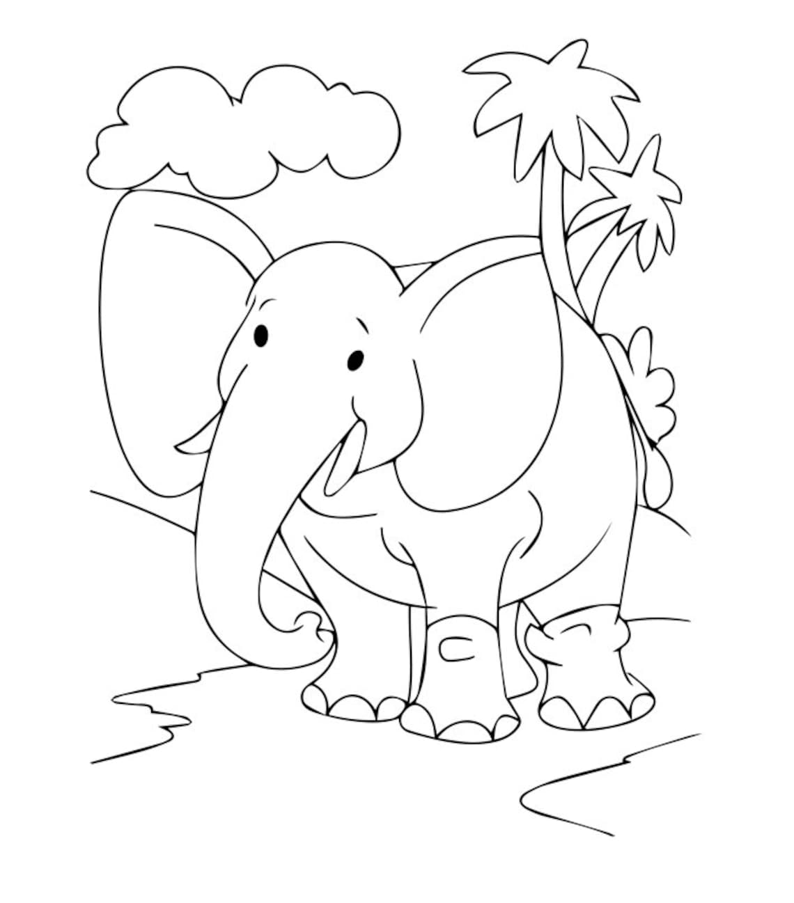 20 Elephant Themed Coloring Pages Digital Download - Etsy