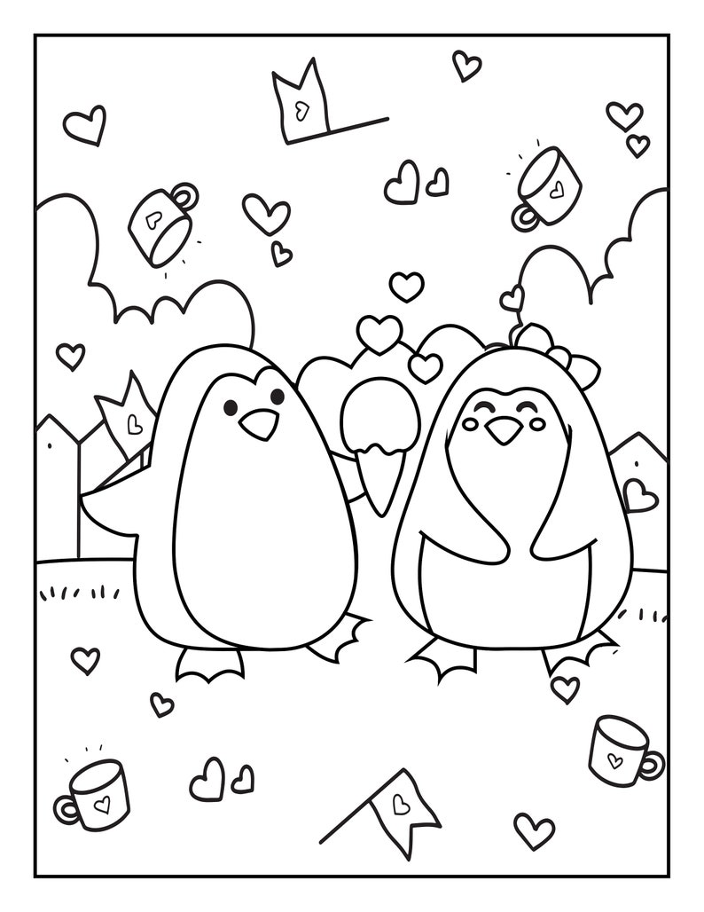 25 Valentine's Day Animal-themed Coloring Pages! - Etsy