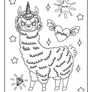 10 Cute Llama Themed Coloring Pages | Etsy