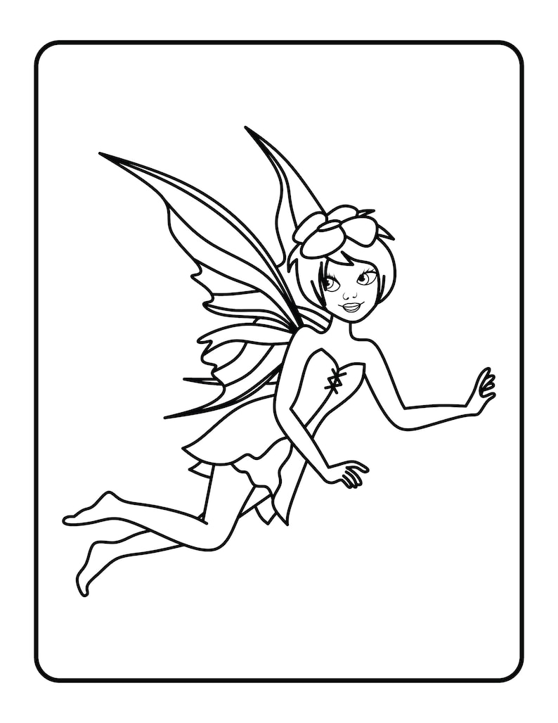 20 Fairy Themed Coloring Pages - Digital Download - Etsy