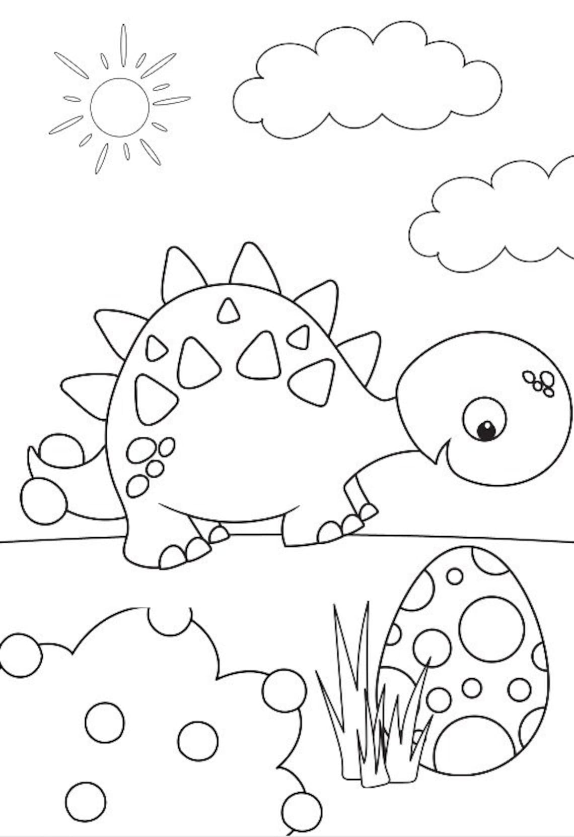 20 Dinosaur Themed Coloring Pages and Puzzles - Etsy Canada