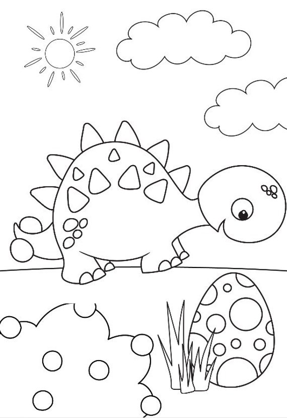 20 Dinosaur Themed Coloring Pages and Puzzles | Etsy