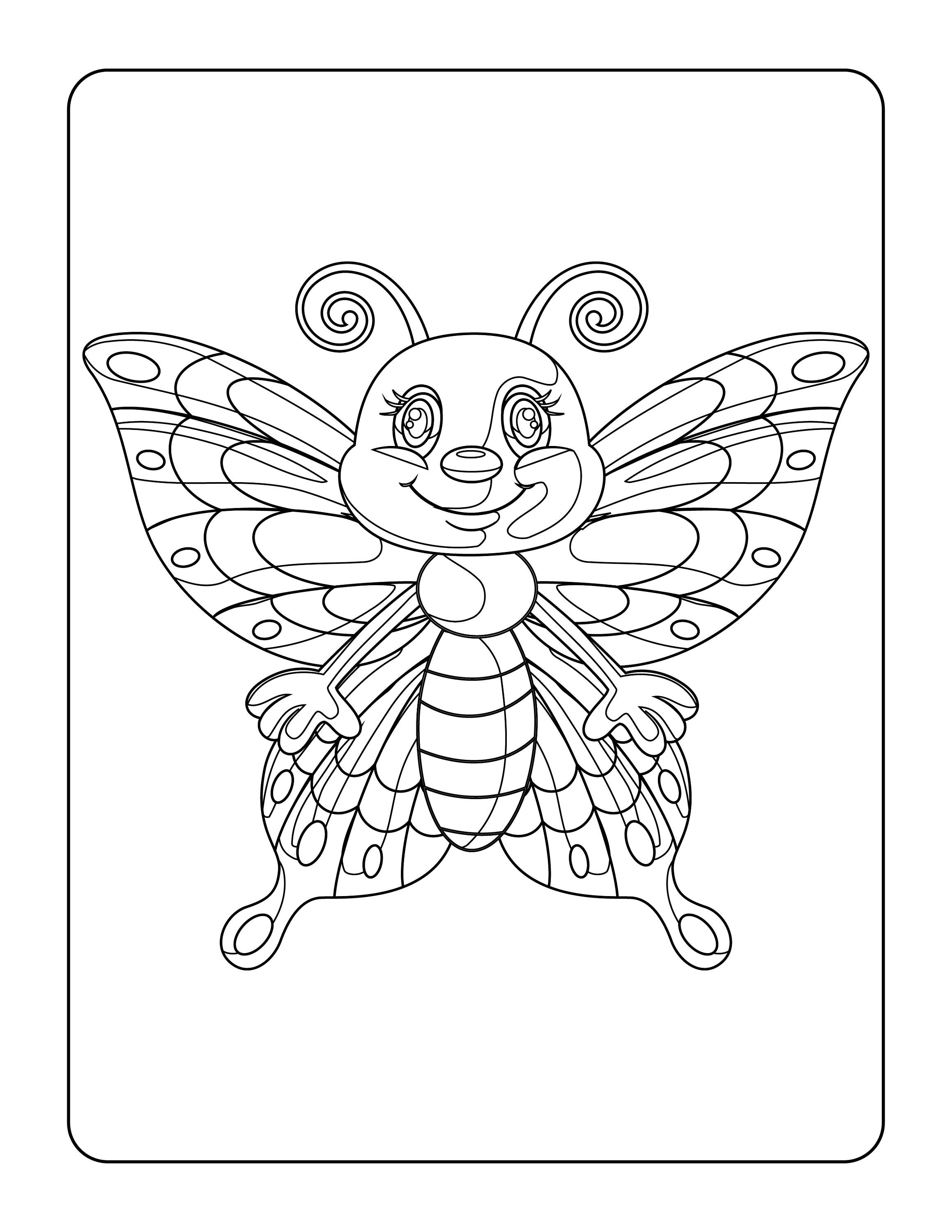 20 Butterfly Themed Coloring Pages for Kids - Digital Download - Etsy