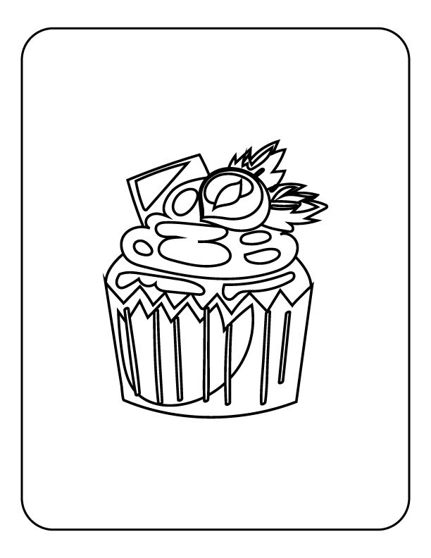 20 Sweet Cupcake Themed Coloring Pages - Etsy