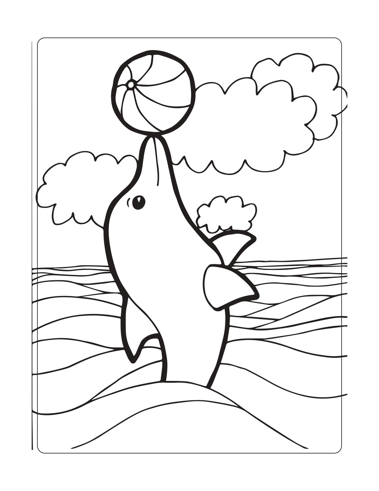 15 Dolphin and Sea Creatures Themed Coloring Pages for Kids - Digital ...