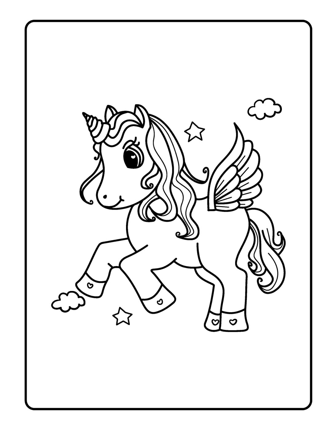 10 Unicorn Themed Coloring Pages for Kids - Digital Download - Etsy