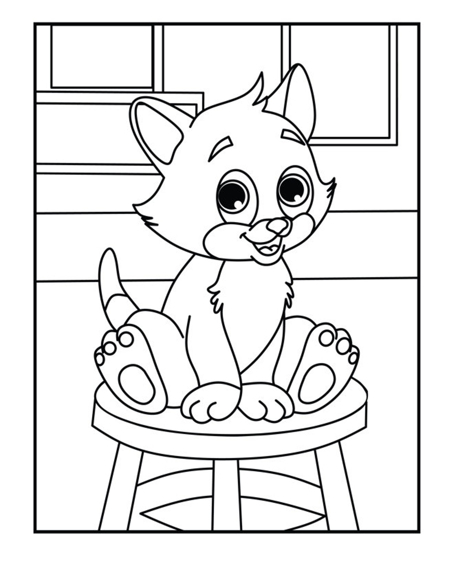 20 Cute Cat Kitten Themed Coloring Pages - Digital Download - Etsy