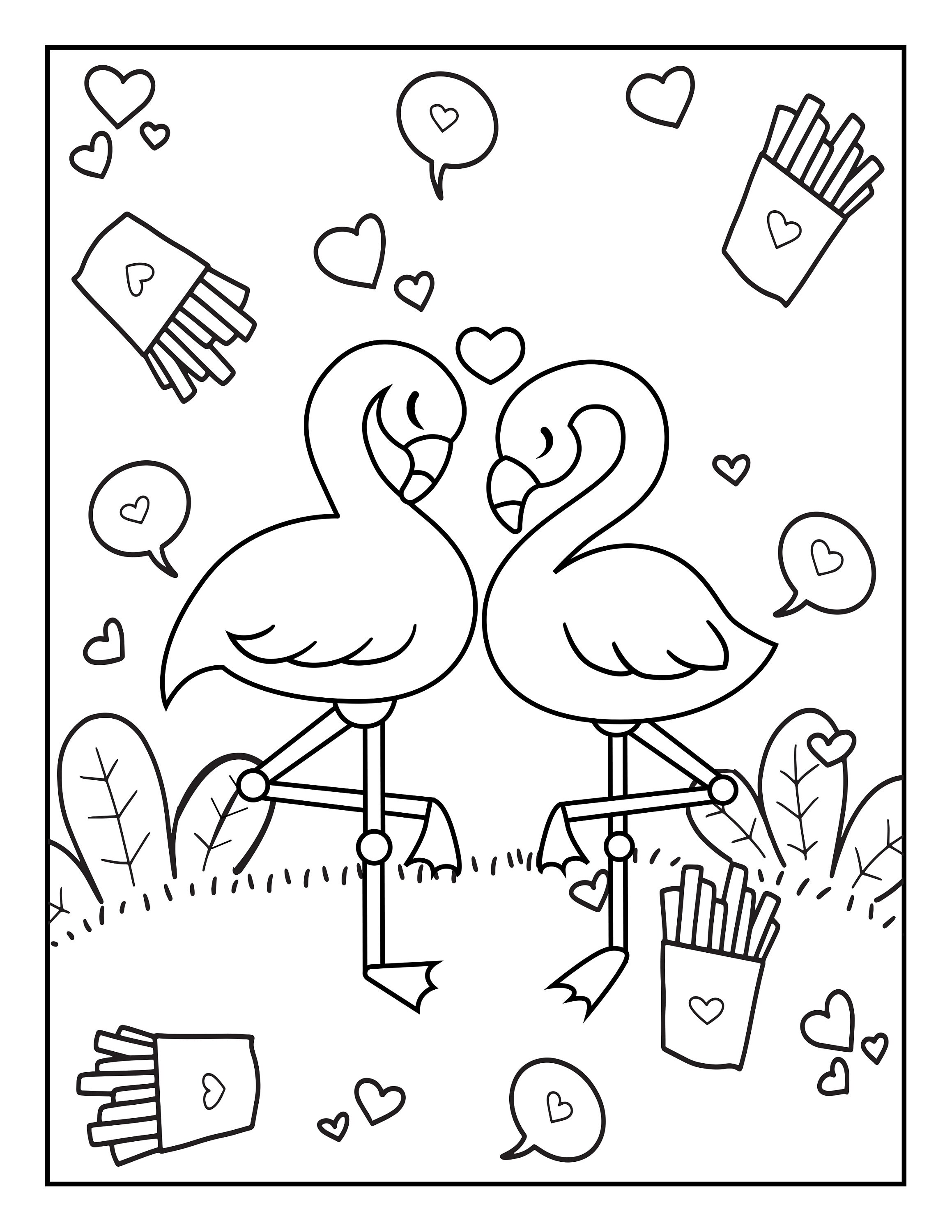 25 Valentine's Day Animal-themed Coloring Pages - Etsy