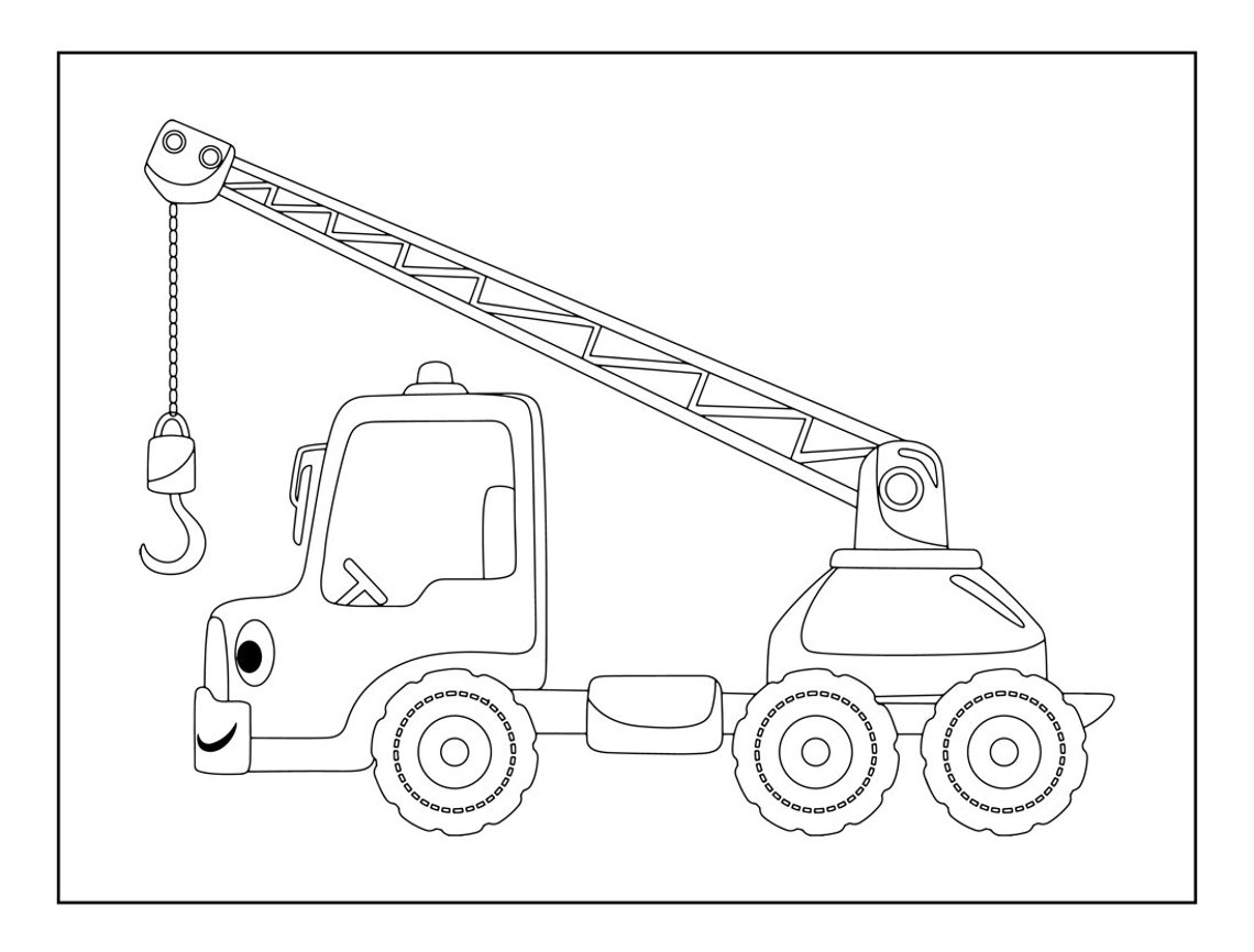 20 Construction Vehicle Themed Coloring Pages for Kids - Digital ...