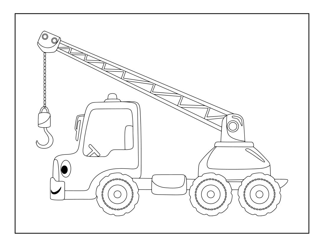 20 Construction Vehicle Themed Coloring Pages for Kids - Digital ...