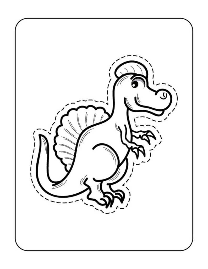 20 Dinosaur Themed Coloring Pages - Etsy
