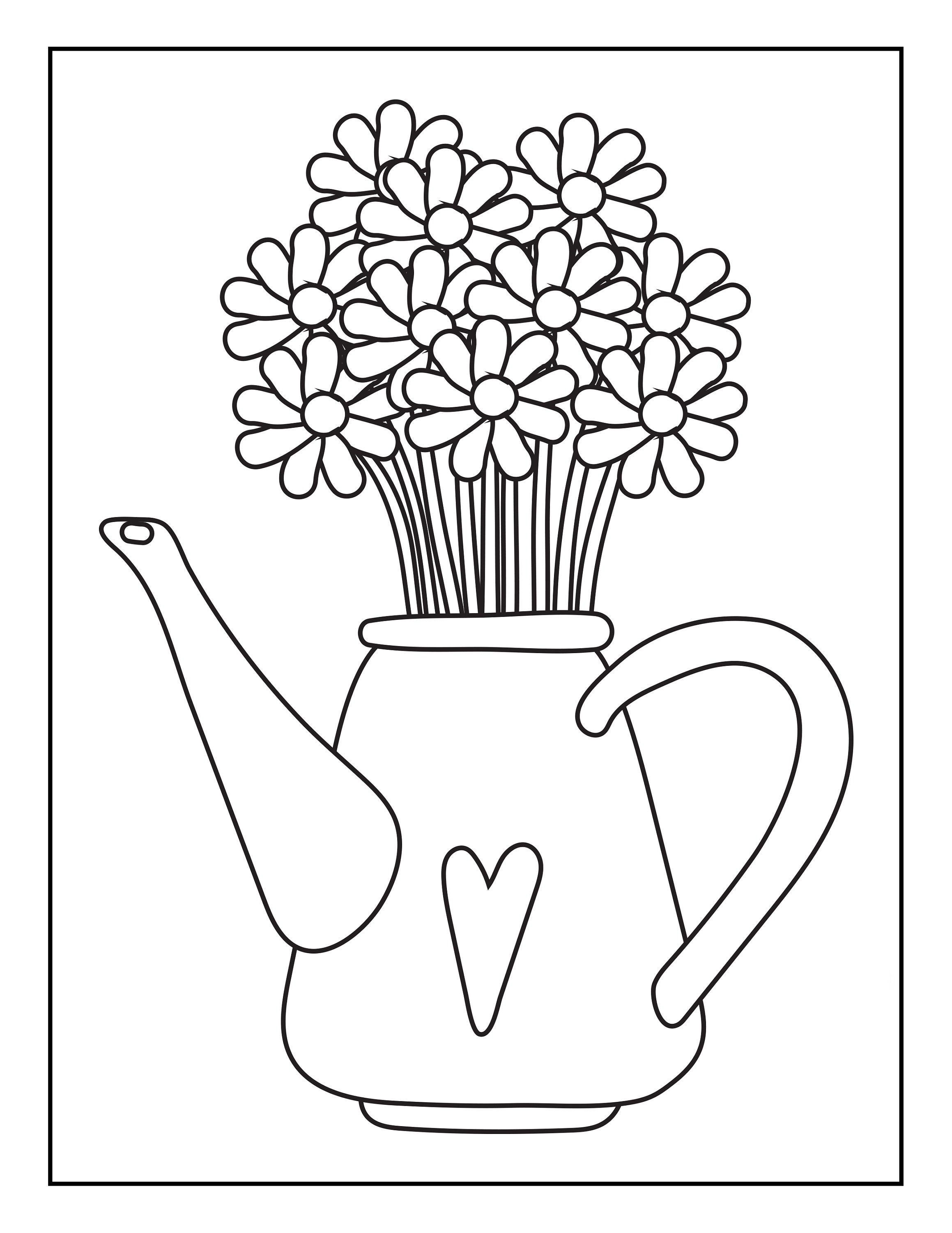 25 Cute Flower-themed Coloring Pages Pt.2 - Etsy
