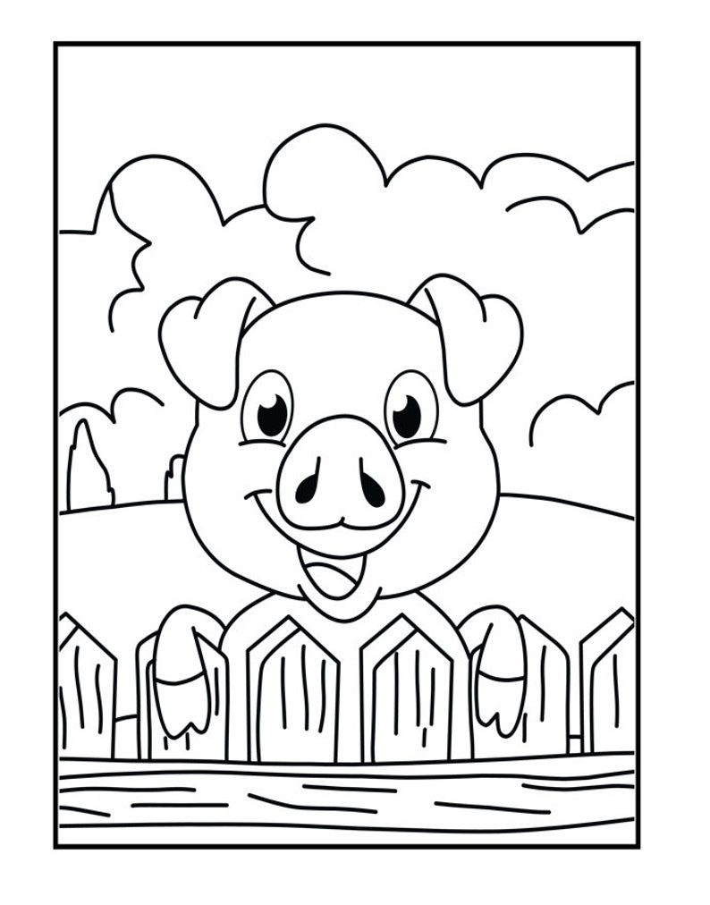 20 Farm Animal Themed Coloring Pages - Digital Download - Etsy