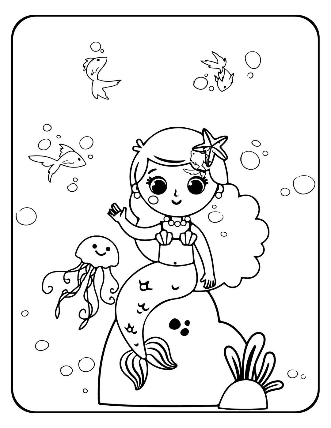 20 Mermaid Themed Coloring Pages! - Etsy