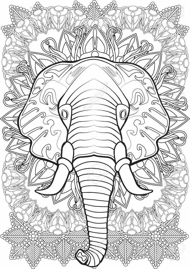 10 Adult-themed Elephant Coloring Pages. - Etsy
