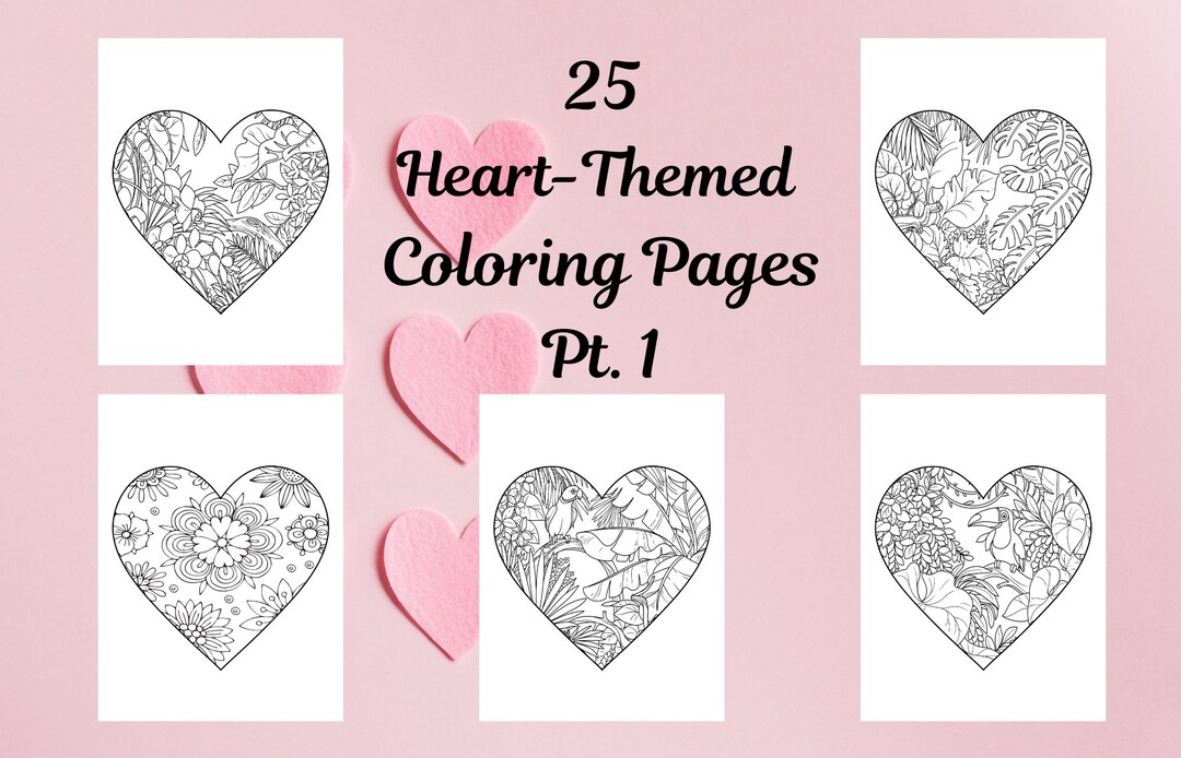 25 Adult Heart-themed Coloring Pages - Pt. 1 - Etsy