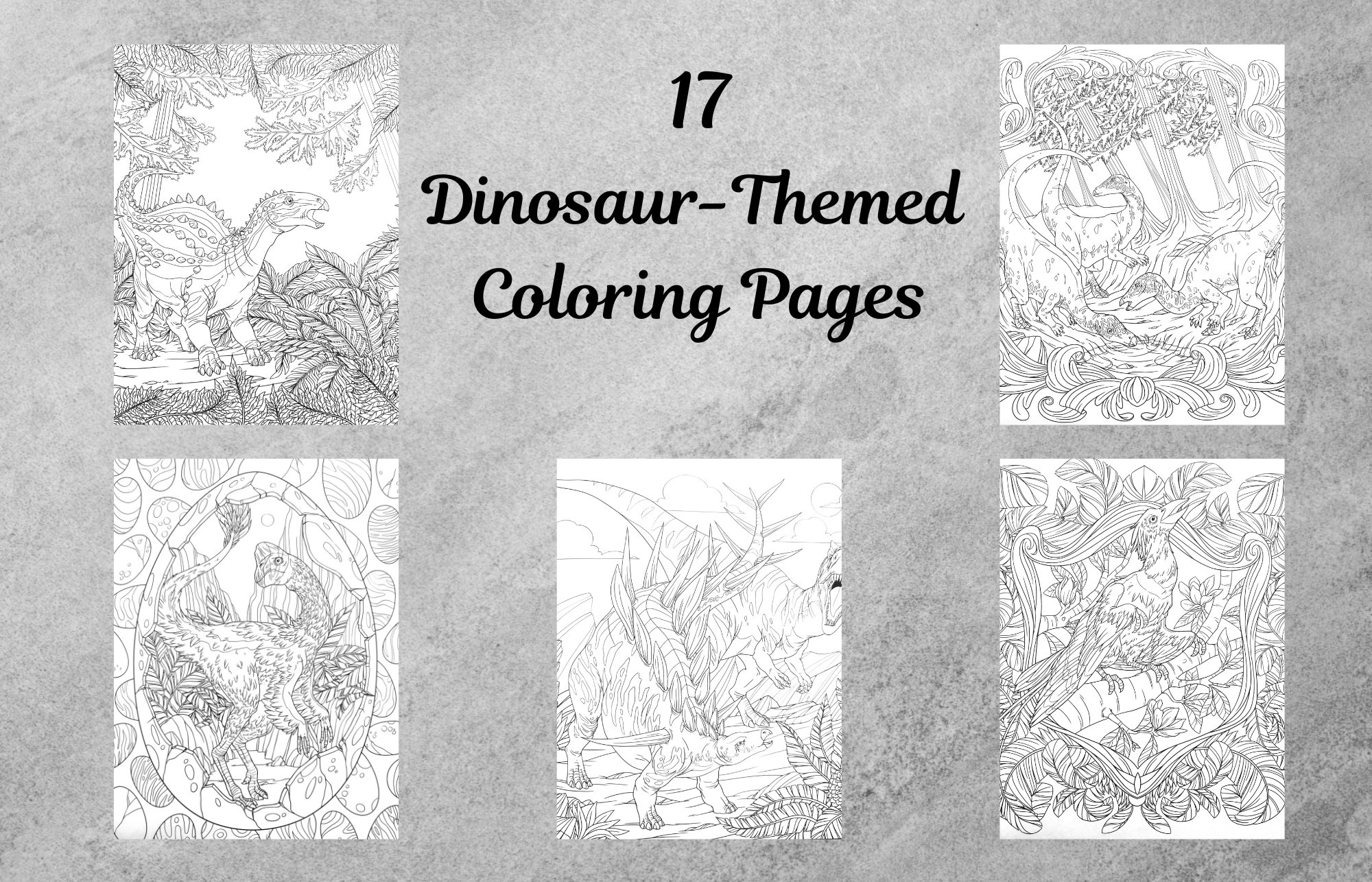 17 Childrens Dinosaur Themed Coloring Pages Pt. 2- Digital Download - Etsy