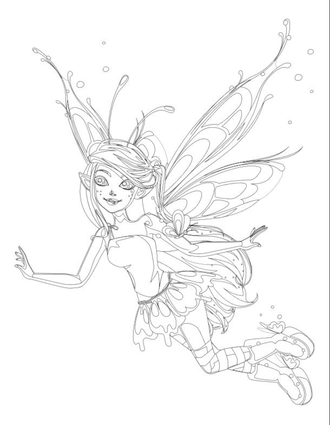 10 Magical Fairy Coloring Pages - Etsy