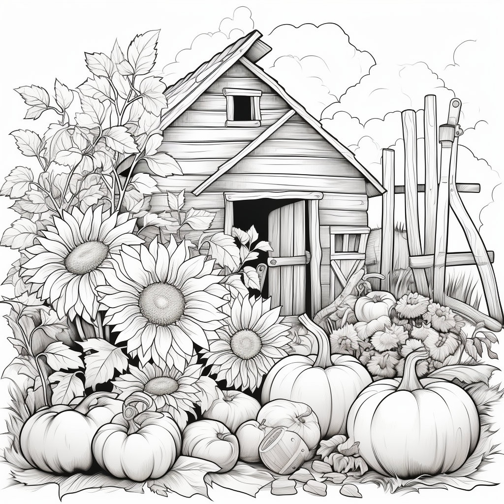 Autumn Coloring Pages Fall - Etsy