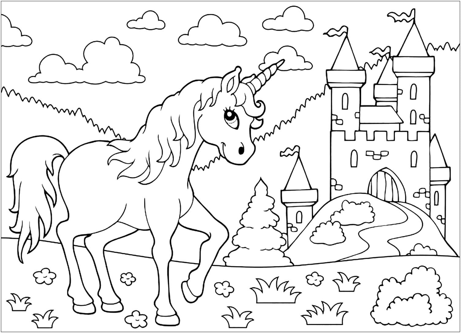10 Unicorn-themed Coloring Pages. - Etsy Canada